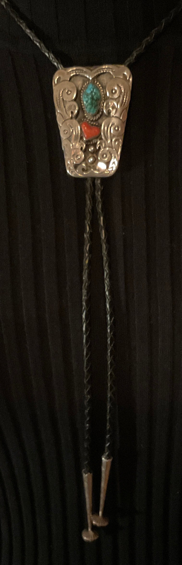 Native American Bolo, Bennett Pat Pend Bolo, Turquoise Coral and ...