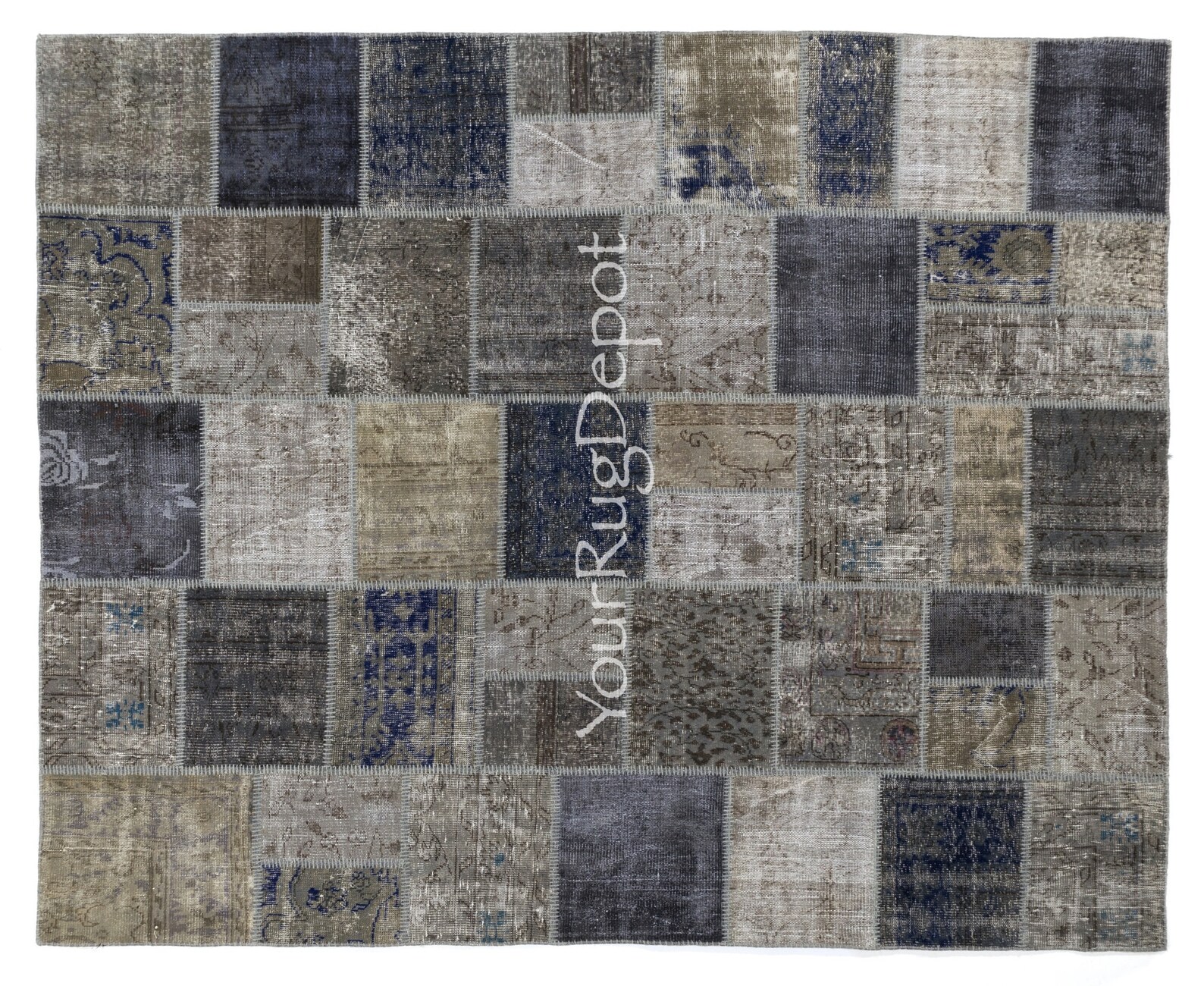 Modern Patchwork Rug. Handmade From Re-dyed Vintage Carpets - Etsy