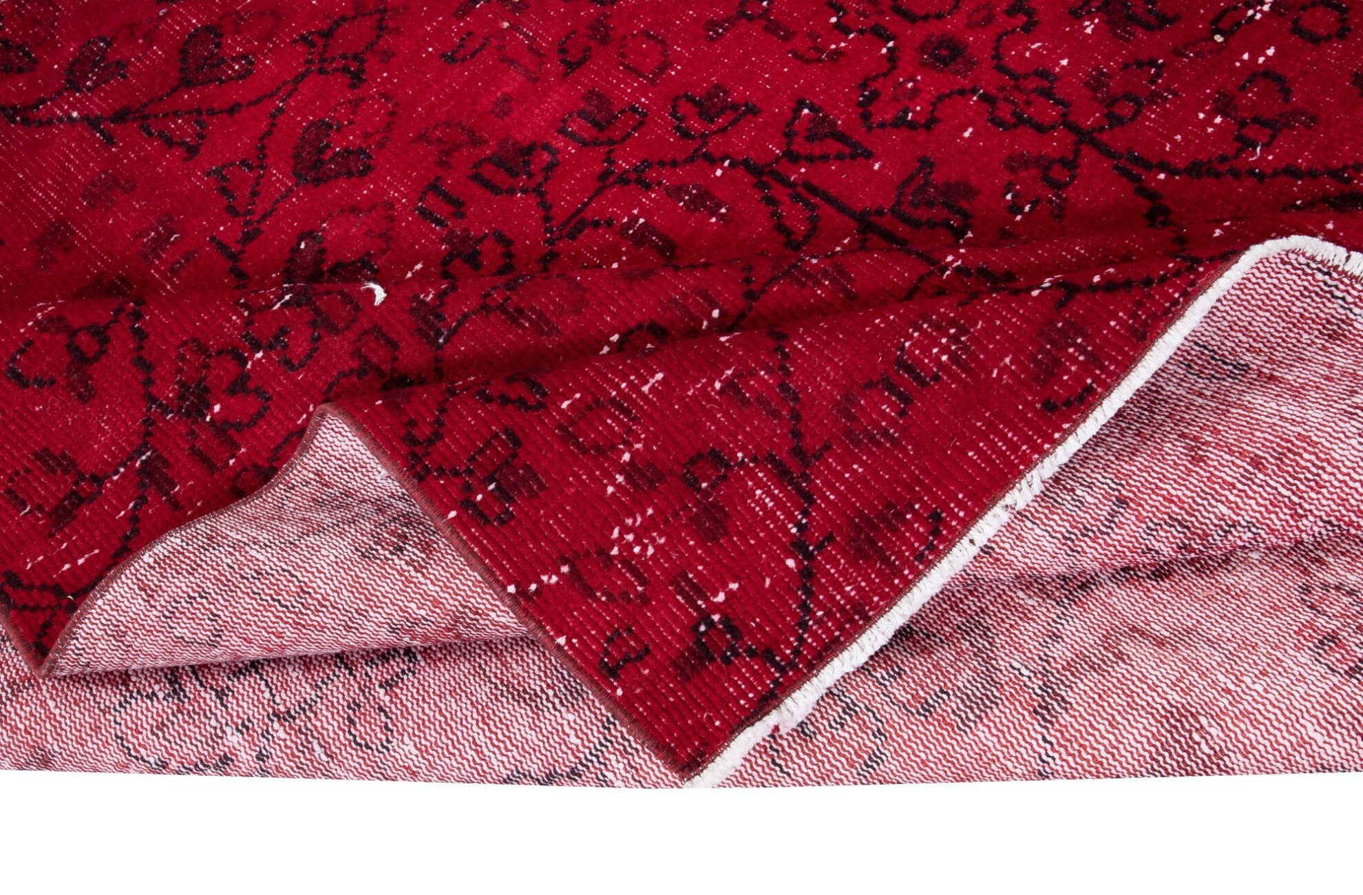 Modern Handmade Burgundy Red Rug, Floral Pattern Turkish Carpet, Ideal ...