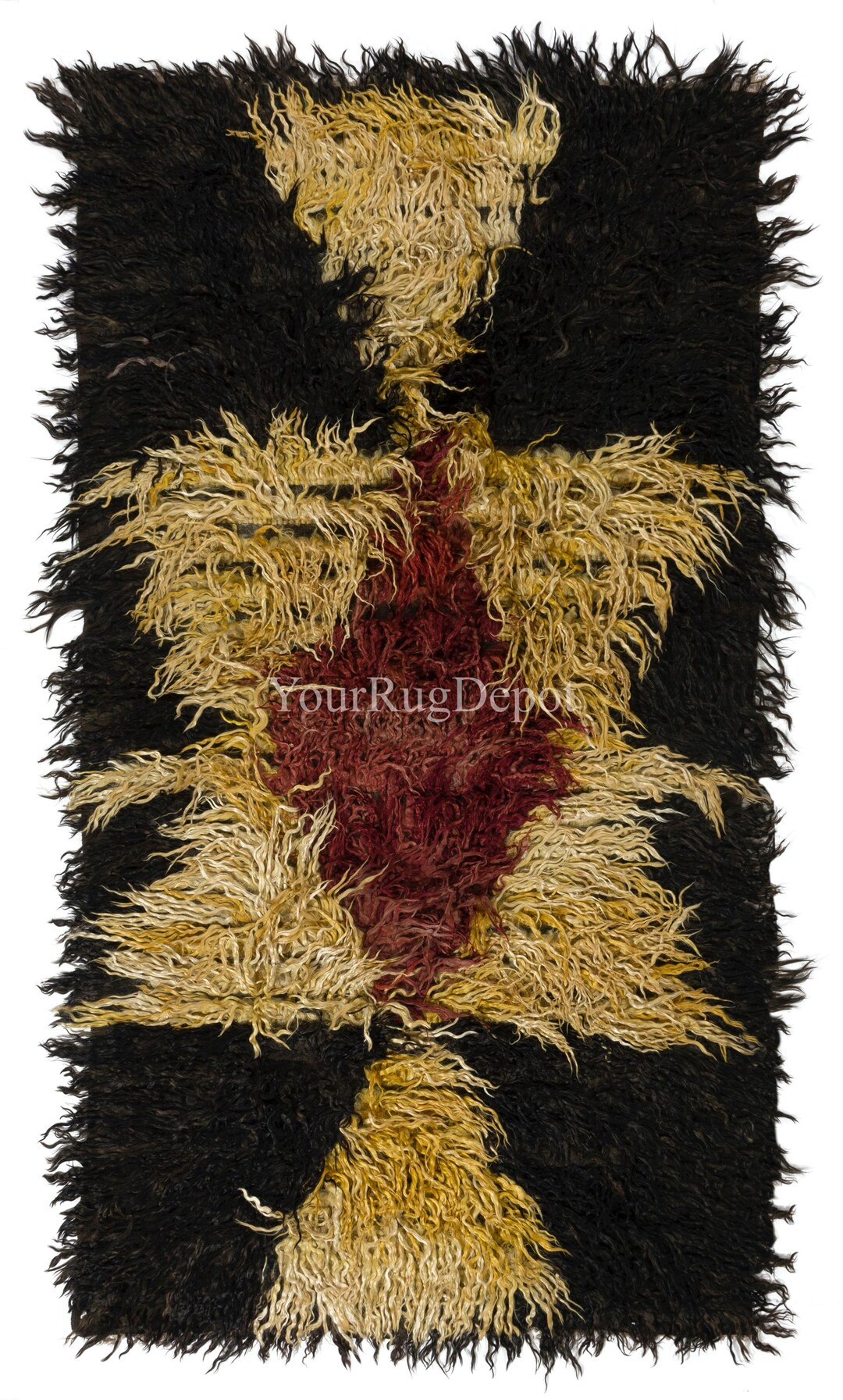 Handmade Shag Pile Rug. 100% Mohair Wool. Hand-knotted Tulu Carpet ...