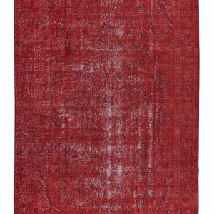 Red Vintage Turkish Rug, Modern Handmade Carpet, Home Decoration. 5.2x8 ...
