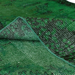 Home Decor Handmade Green Over-dyed Rug With Floral Medallion Design. 5 ...