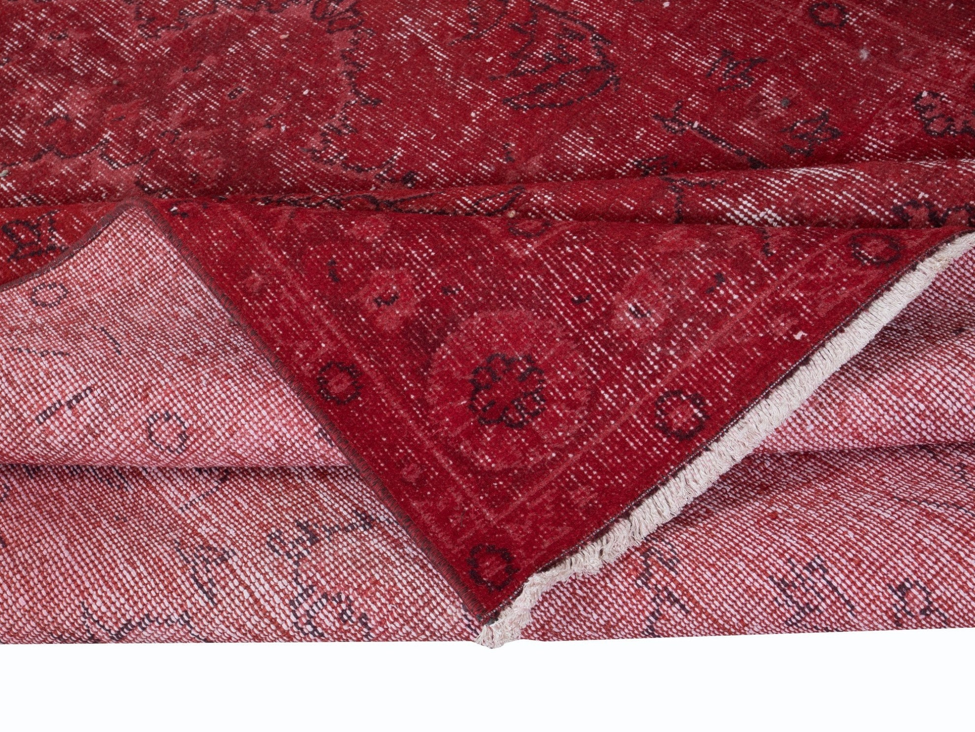 Red Vintage Turkish Rug, Modern Handmade Carpet, Home Decoration. 5.2x8 ...
