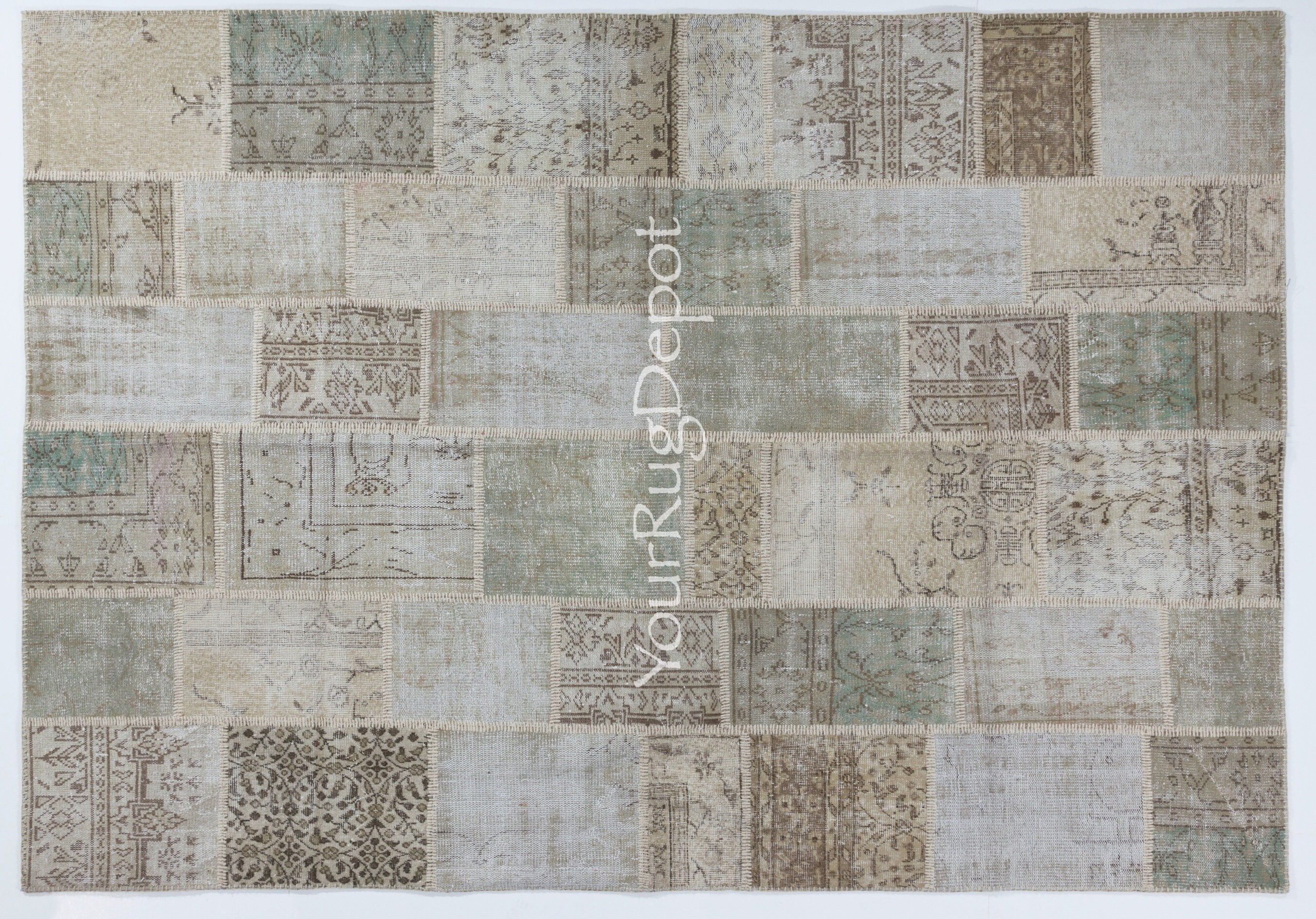 Modern Patchwork Rug. Handmade From Vintage Carpets, Custom Options ...