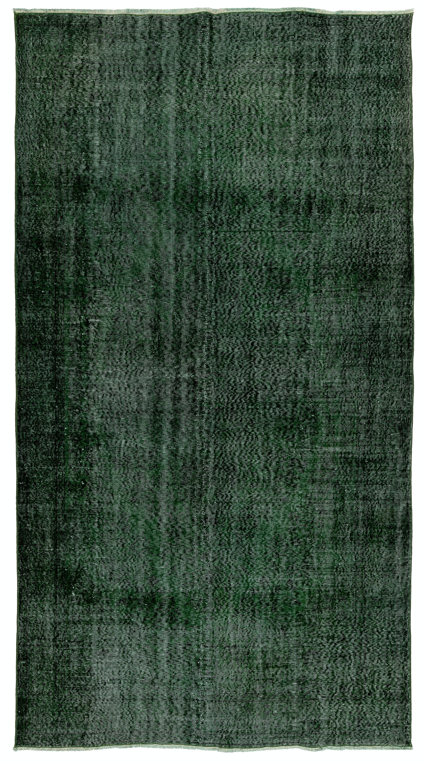 Mid-20th Century Area Rug Over-dyed in Solid Green for Modern Interiors ...