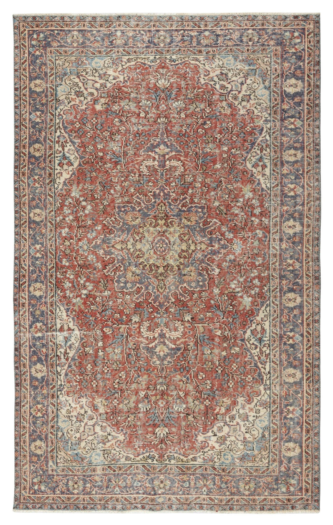 5.2x8.4 Ft Handmade Turkish Vintage Rug | Traditional Wool Area Carpet ...