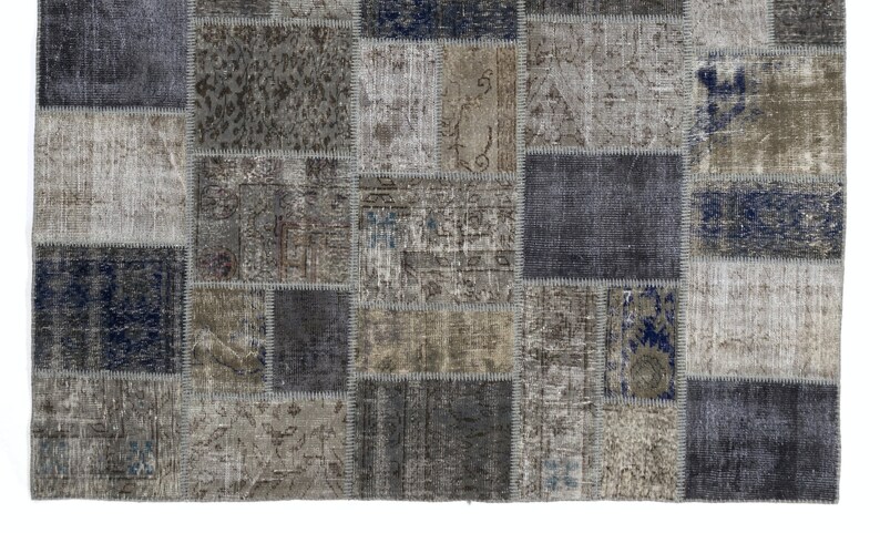 Modern Patchwork Rug. Handmade From Re-dyed Vintage Carpets - Etsy