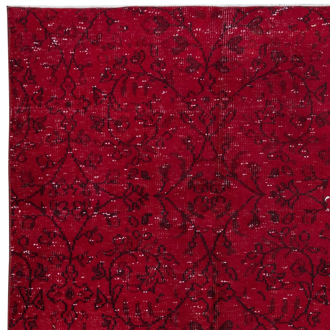 Modern Handmade Burgundy Red Rug, Floral Pattern Turkish Carpet, Ideal ...