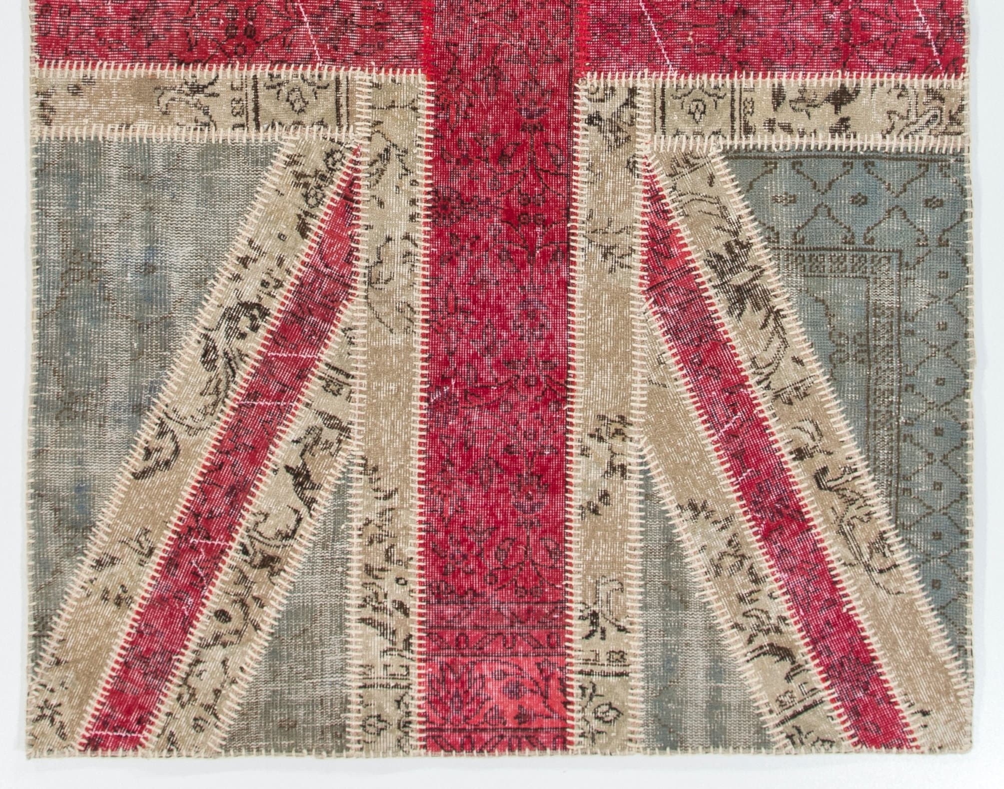Handmade Union Jack British Flag Design Patchwork Rug Made From Re-dyed ...