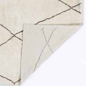 Boho Chic Moroccan Hand-knotted Rug Made of Natural Undyed Wool. Custom ...