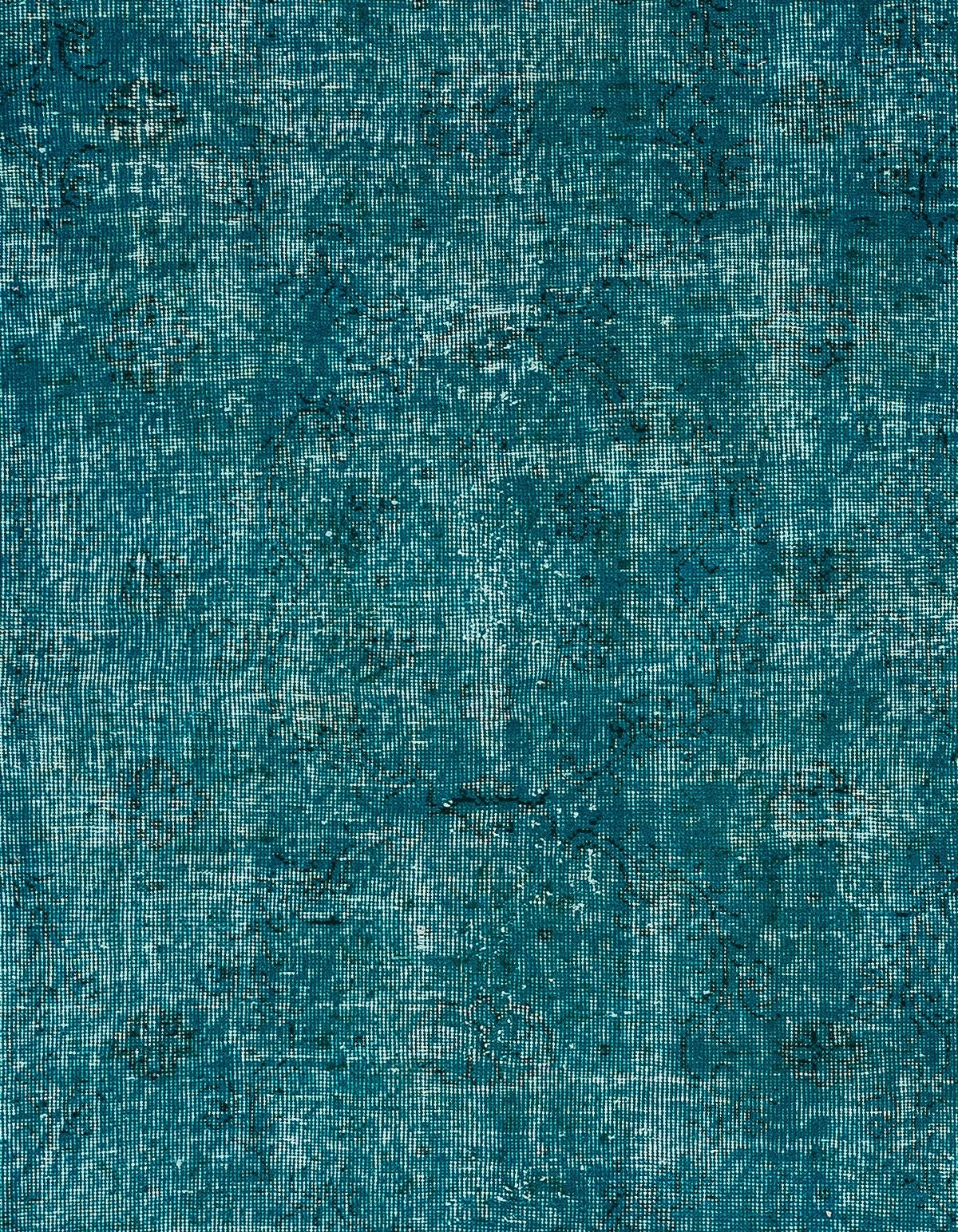 Vintage Accent Rug Overdyed in Teal Blue Color for Contemporary ...
