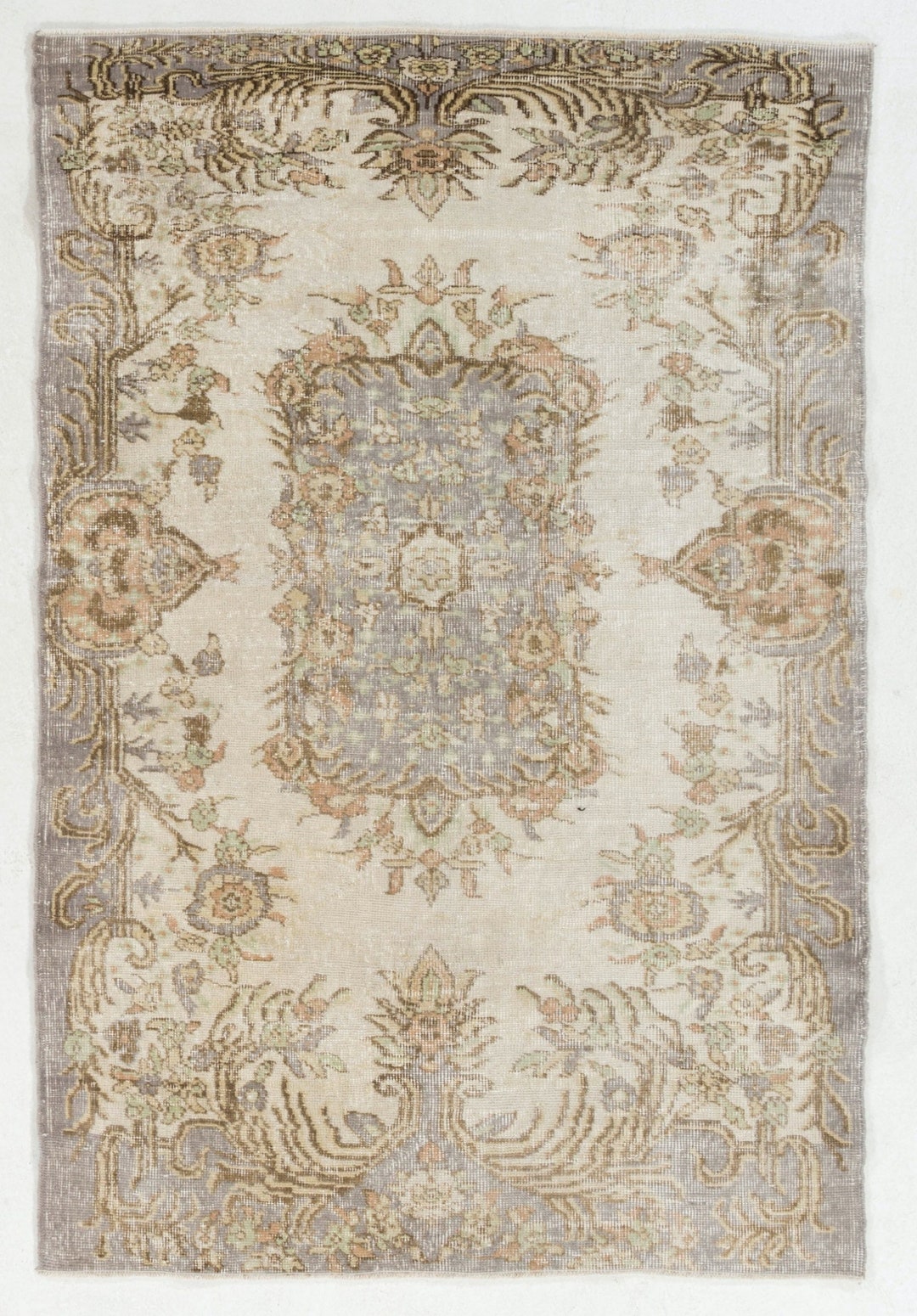 Muted Colors Accent Rug From Central Anatolia, Vintage Handmade Carpet ...