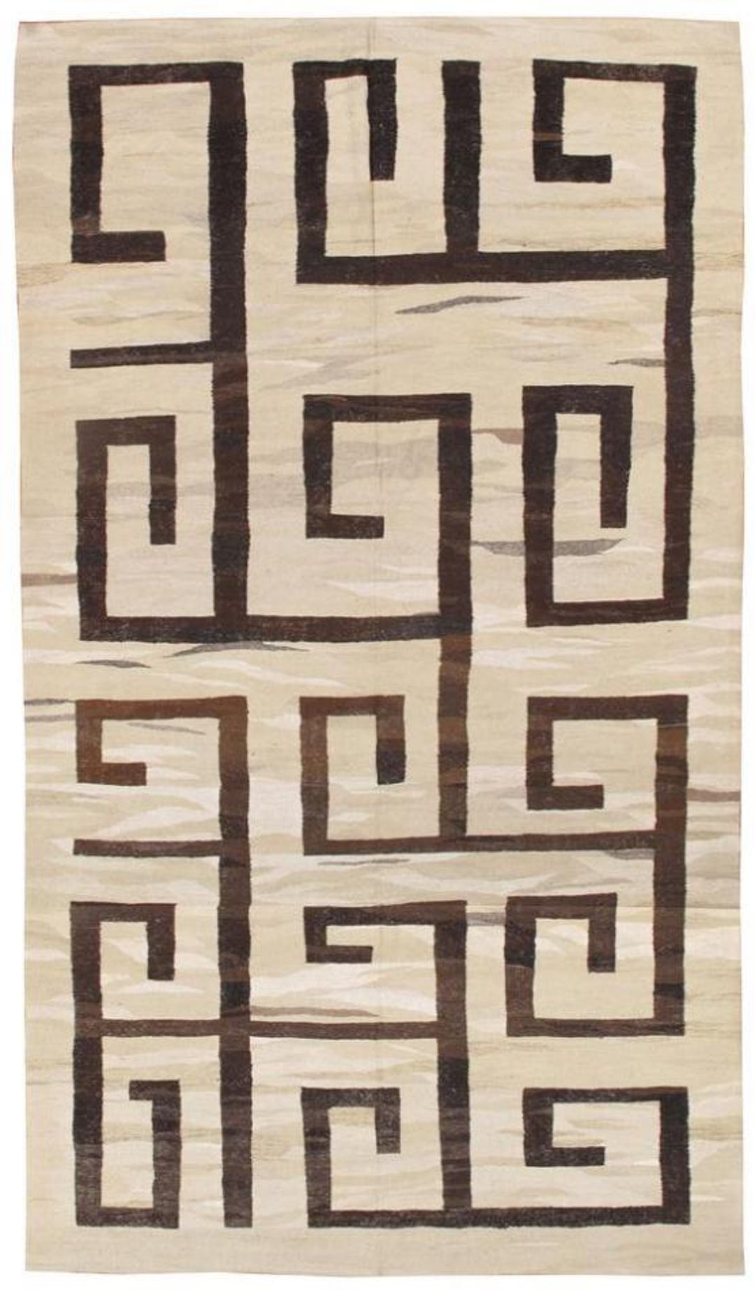 9x16 Ft Handmade Greek Key Design Flat-weave Kilim Rug Made of Vintage ...