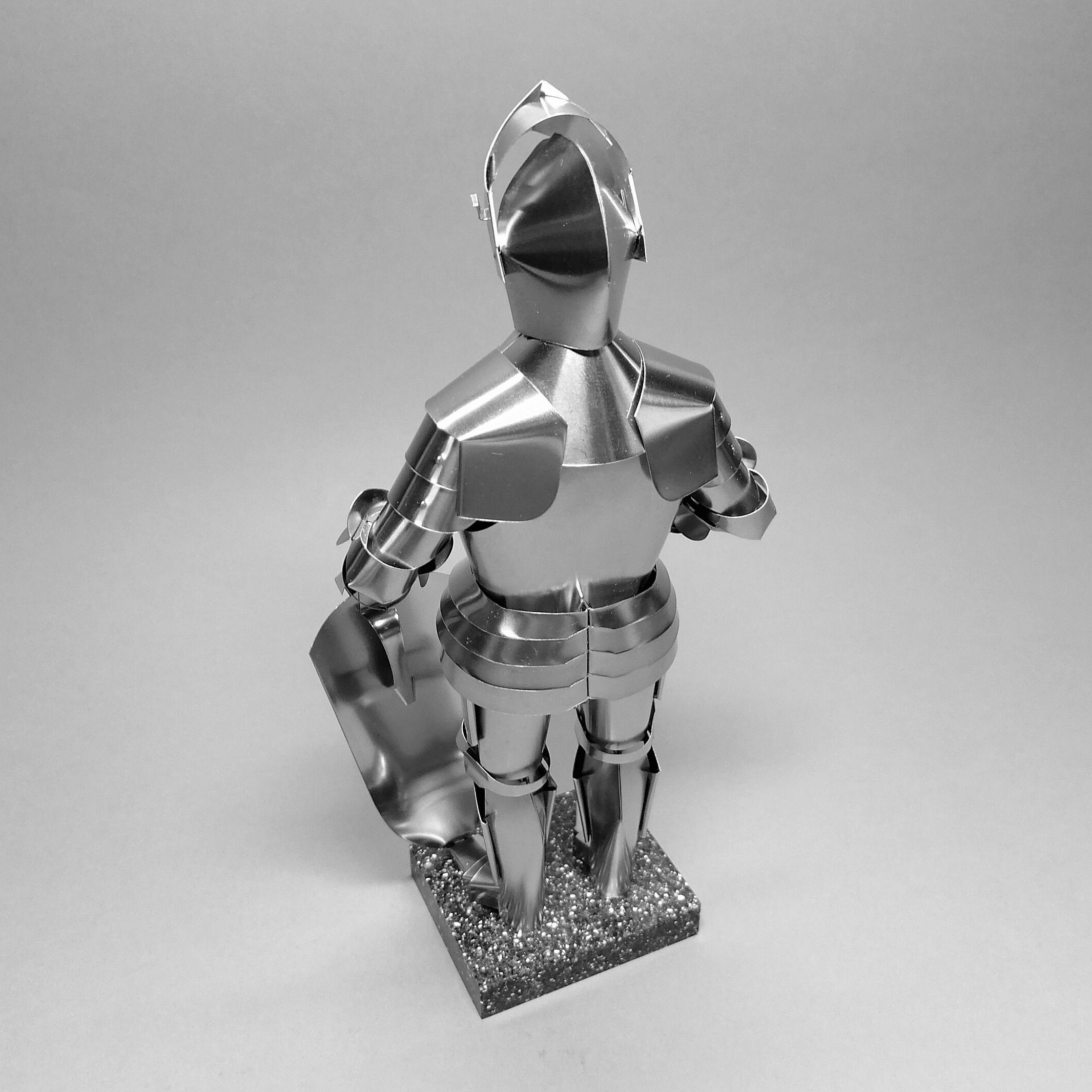 Knight Statue,metal Decor,sword and Shield Figurine,stainless Steel ...
