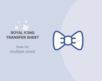 5 Sizes BOW TIE Royal Icing Transfer Template Instant Download ...
