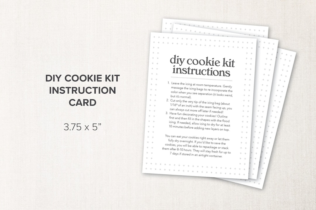 DIY Cookie Kit Instruction Card. DIY Cookie Box Instructions Card ...