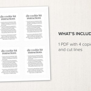 DIY Cookie Kit Instruction Card. DIY Cookie Box Instructions Card ...