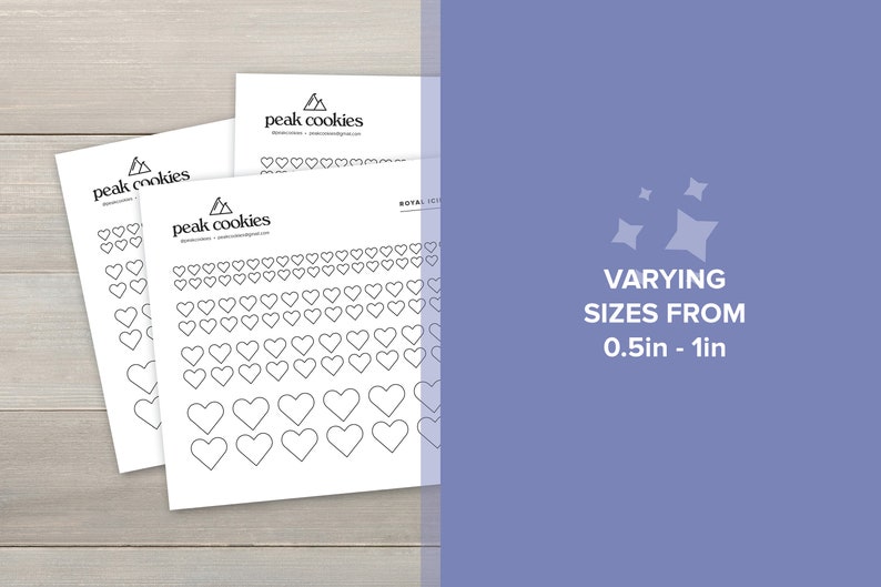 Heart Royal Icing Transfer Sheets • INSTANT DOWNLOAD - Etsy