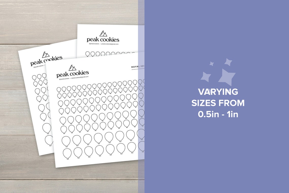 Balloon Royal Icing Transfer Sheets • INSTANT DOWNLOAD - Etsy
