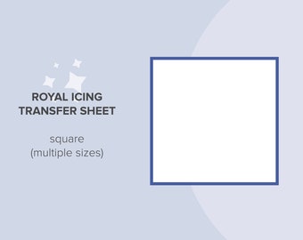 Square Icing Transfer Template, Cookie Decorating Template, Square ...