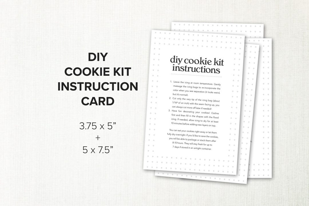 DIY Cookie Kit Instruction Card. DIY Cookie Box Instructions Card ...