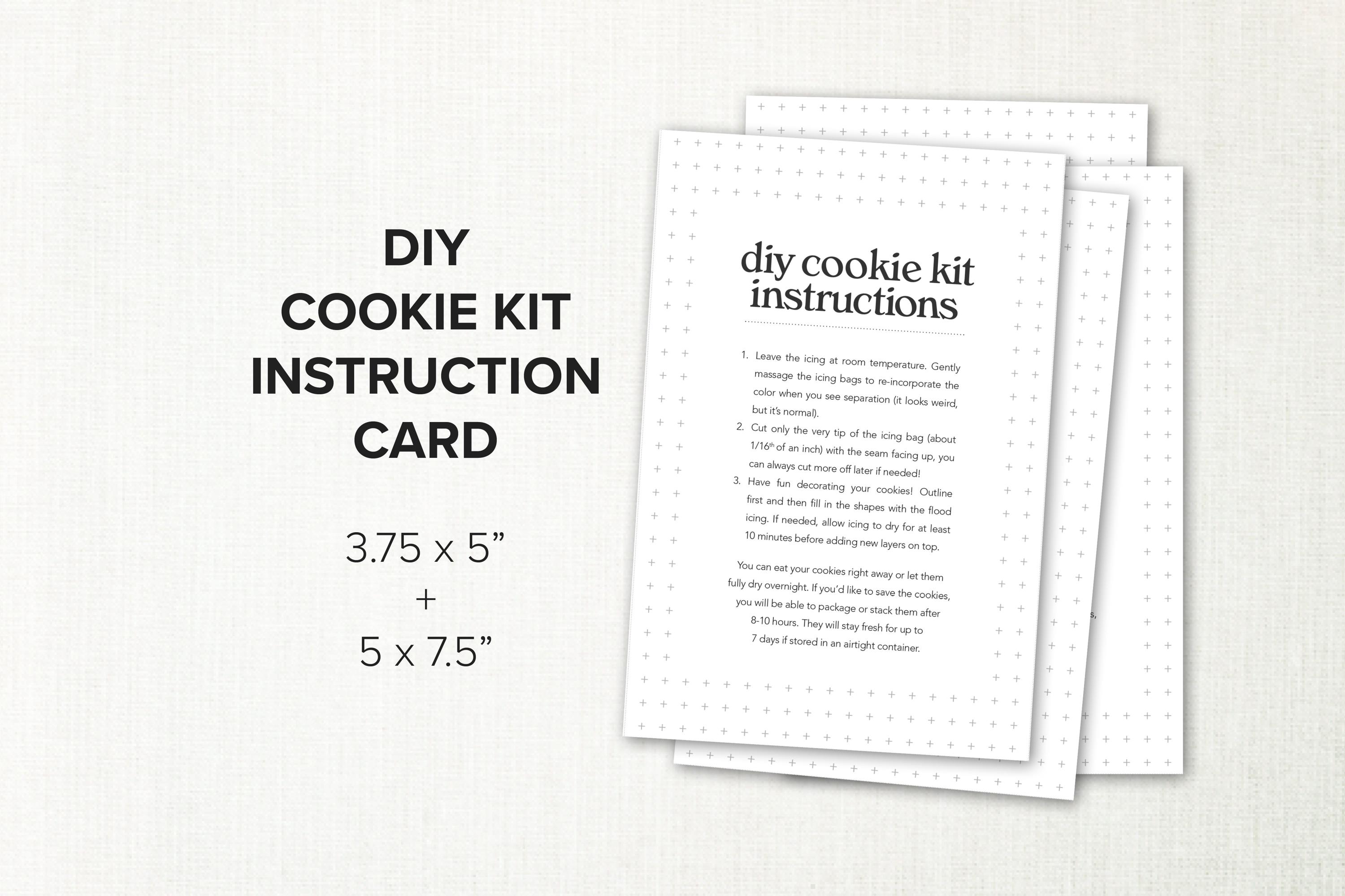 DIY Cookie Kit Instruction Card. DIY Cookie Box Instructions Card ...