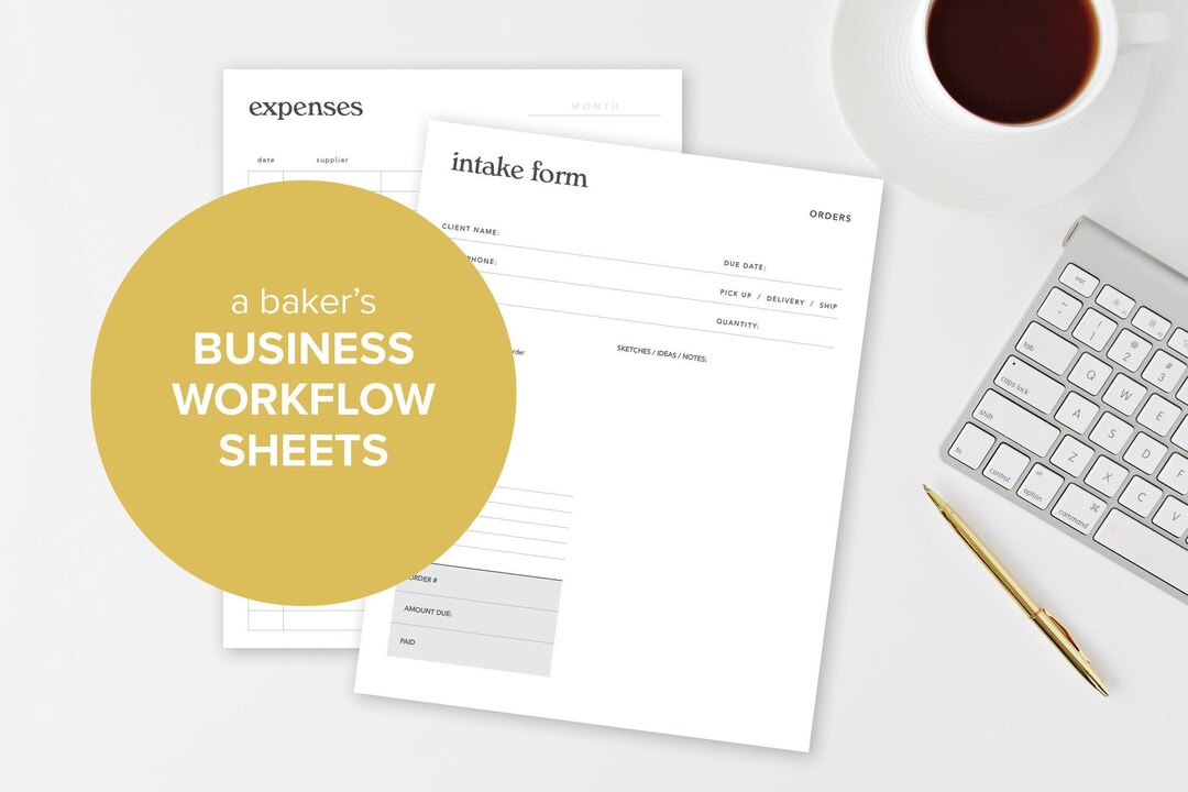 Bakery Business Workflow Sheets, Cookie Orders, Bakery Invoices, Bakery ...