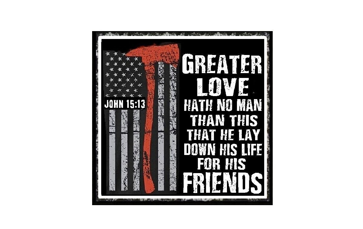Firefighter Gifts Bible Verse Locker Magnet Red Line First Responders ...