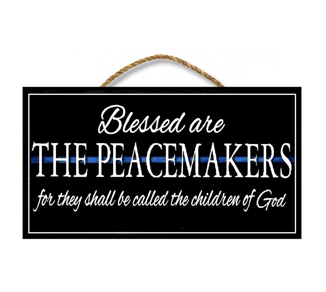 Police Officer Law Enforcement Gifts Blessed Are the Peacemakers Blue ...