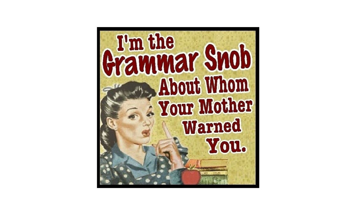 Funny Teacher Appreciation Gifts Grammar Snob Retro Office Magnet ...