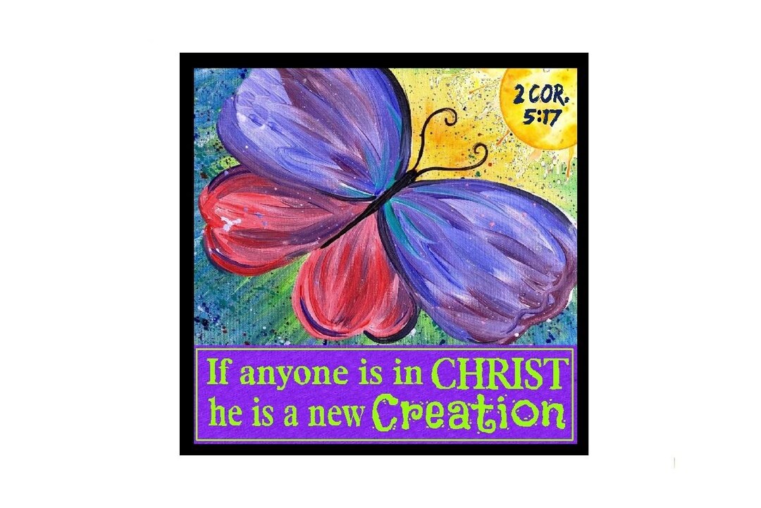 Christian Gifts Bible Verse Magnet Butterfly New Creation Church ...
