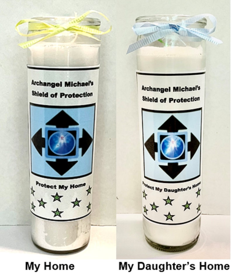 Two ARCHANGEL MICHAEL Home Protection Prayer Candles My Home and My ...