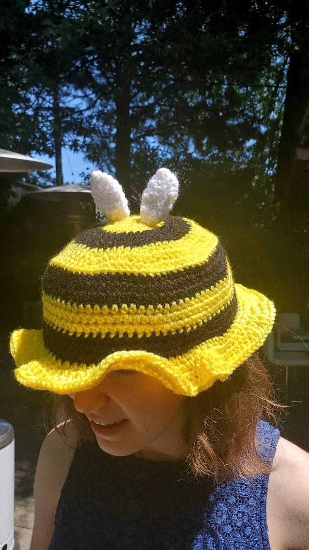 Handmade Crochet Bumble Bee Bucket Hat - Etsy