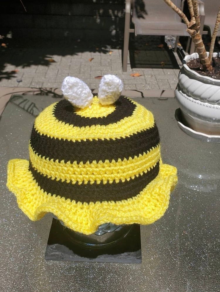 Handmade Crochet Bumble Bee Bucket Hat - Etsy
