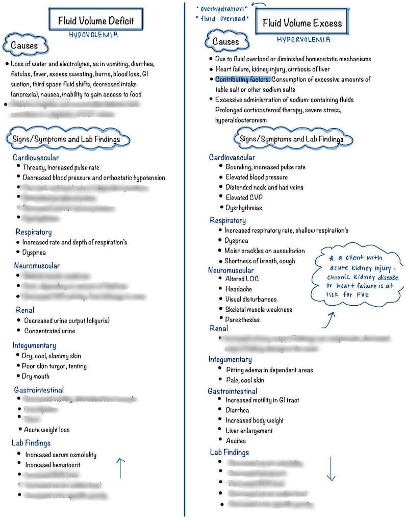 Fluids | Hypovolemia & Hypervolemia | Nursing Notes | Digital Download ...