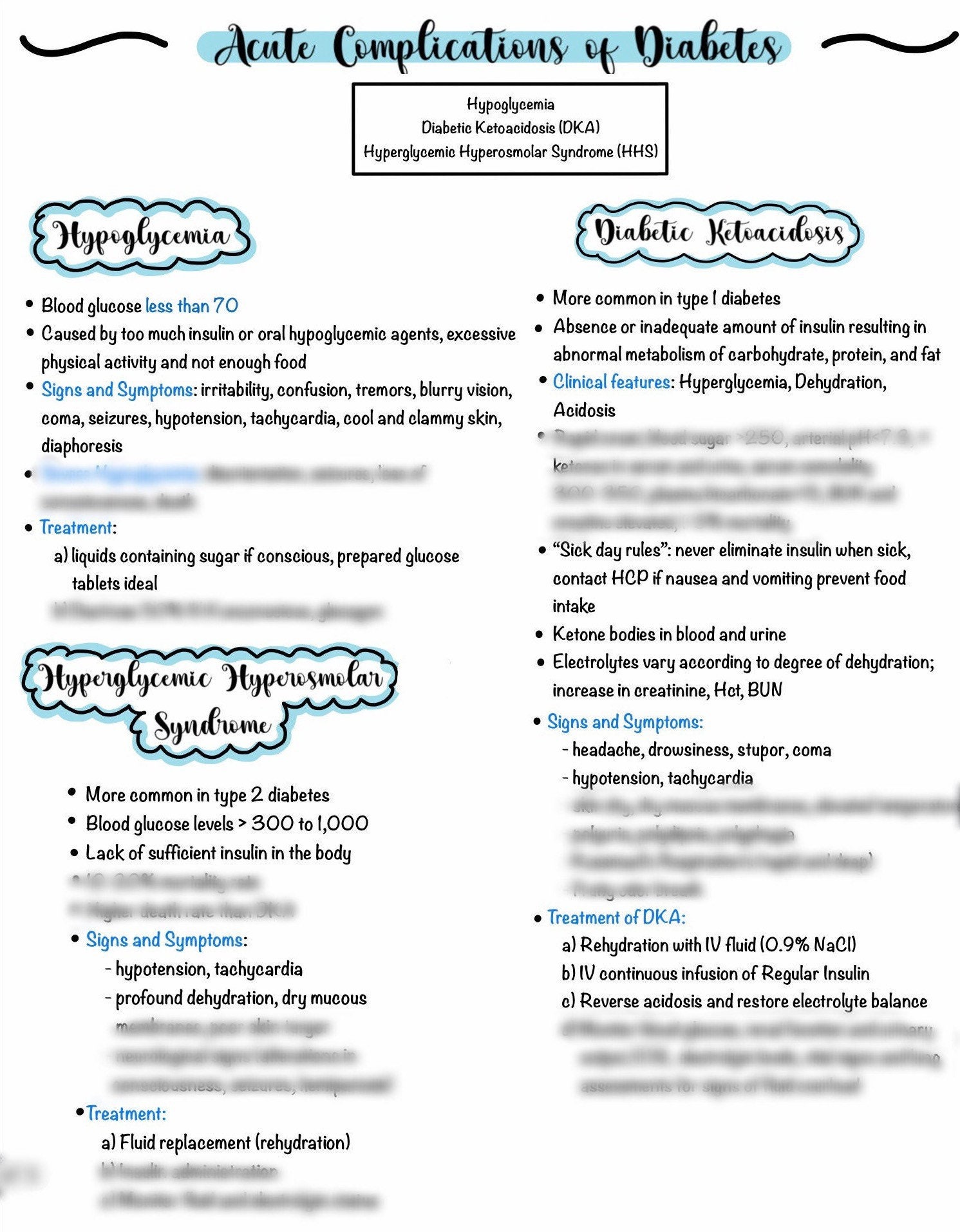 Diabetes | Nursing Notes | Digital Download - Etsy