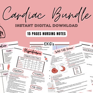 Cardiac Nursing Notes Bundle | 15 Pages | NCLEX Review | Ekgs ...