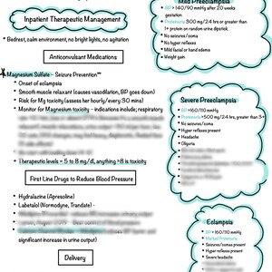 Preeclampsia | OB & Maternity | Nursing Notes 3 PAGES | Digital ...