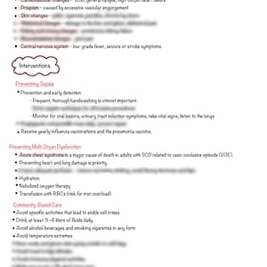 Sickle Cell Anemia | 2 Pages Nursing Notes | NCLEX Review | Digital ...