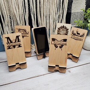 Personalized Phone Stand: Laser Engraved Charging Station - Etsy