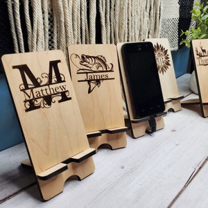 Personalized Phone Stand: Laser Engraved Charging Station - Etsy