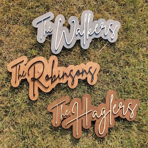 Layered Name Sign | Custom Wood Sign | Family Name Sign | Wood Cut Out ...