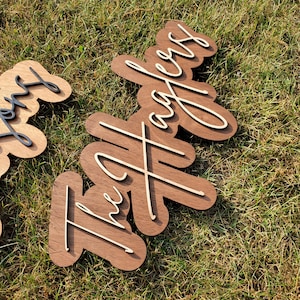 Layered Name Sign | Custom Wood Sign | Family Name Sign | Wood Cut Out ...