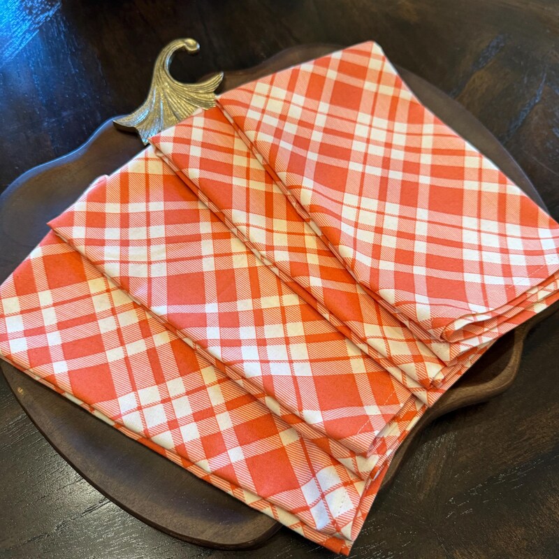 Orange Plaid Fabric - Etsy