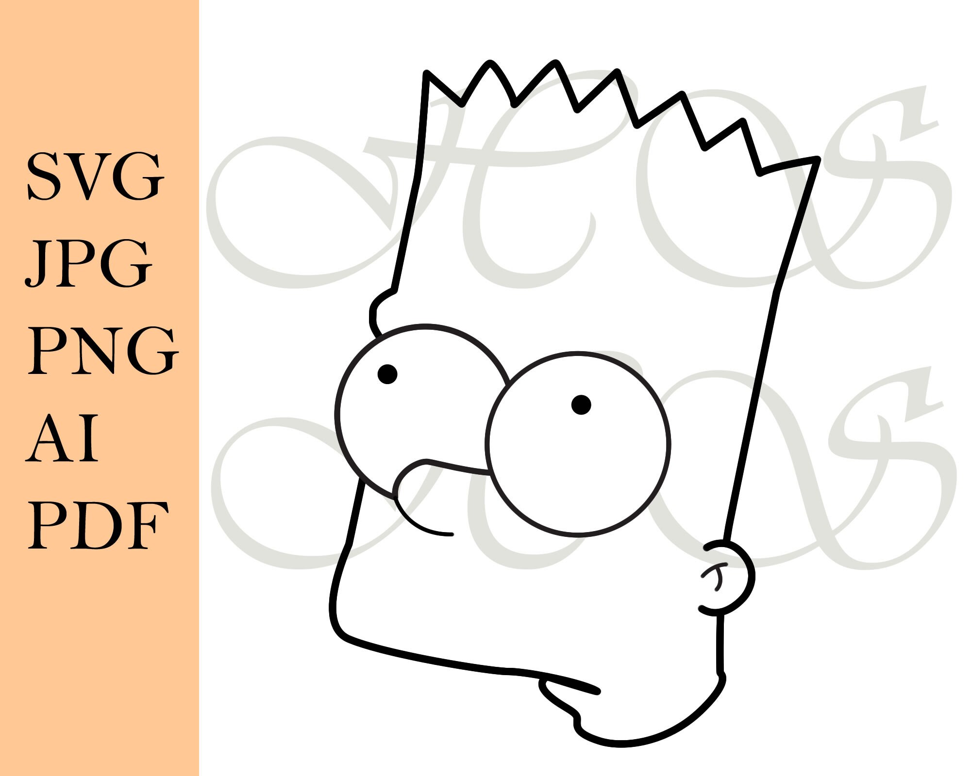 SVG File Bart Simpson Vector Illustration Jpg Png Pdf Ai - Etsy Singapore