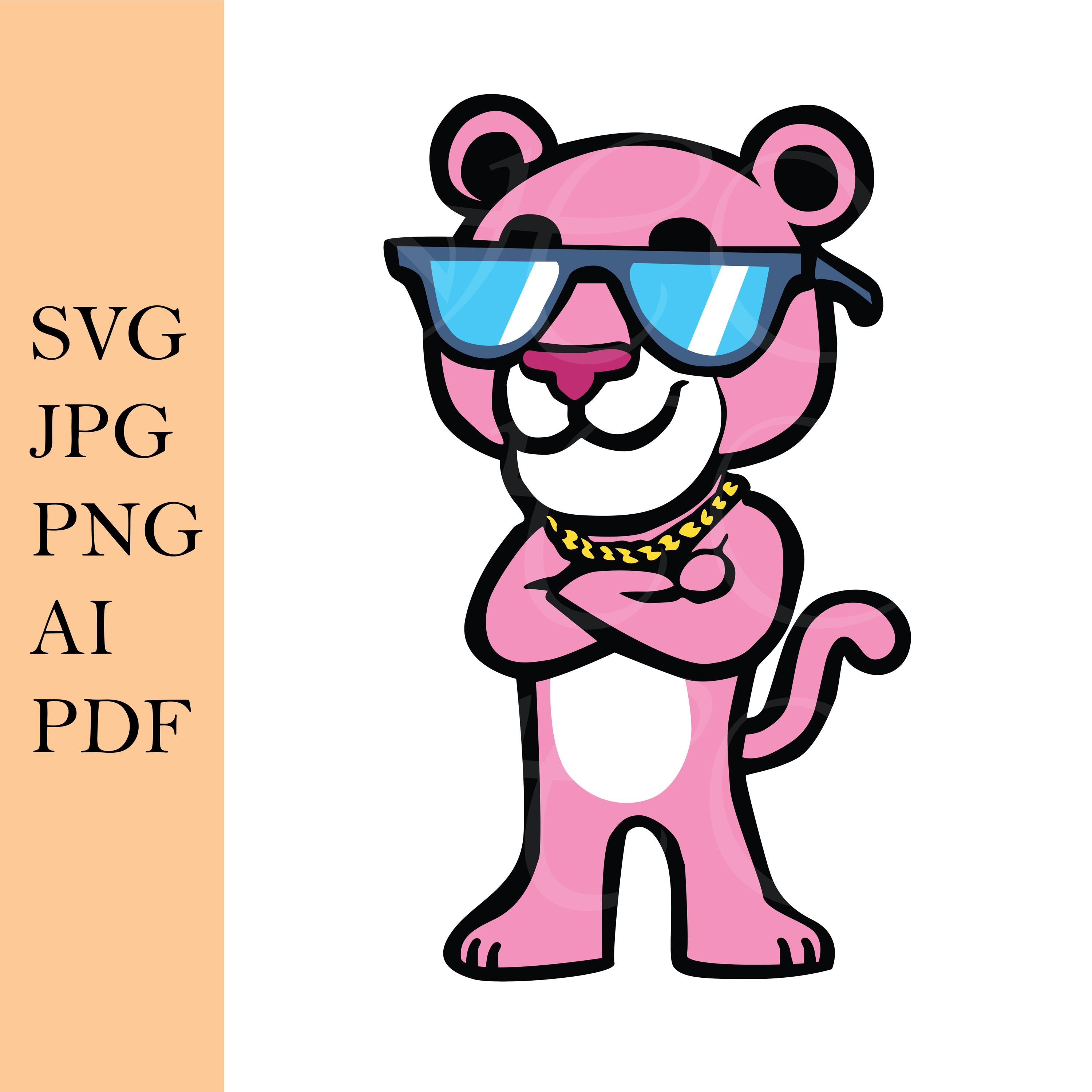 SVG File, Layered, Pink Panther SVG, Vector, Panther Svg, Silhouette ...