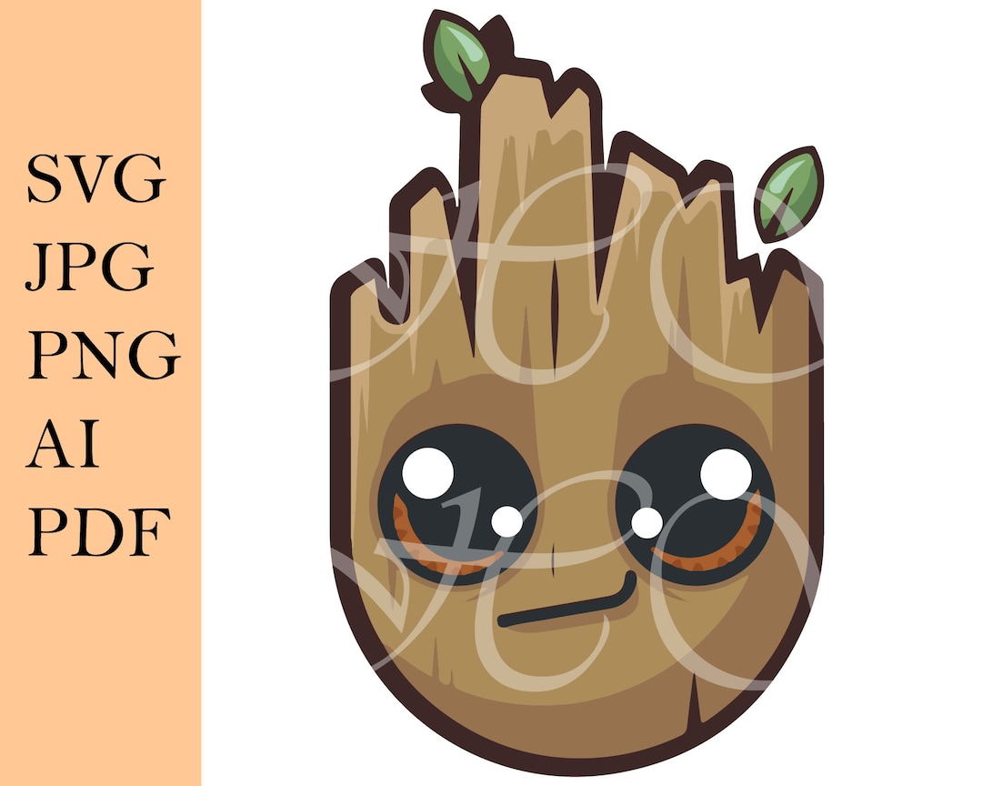 SVG File Baby Groot Face, Layered, Baby Groot Svg, Baby Groot Cut File ...