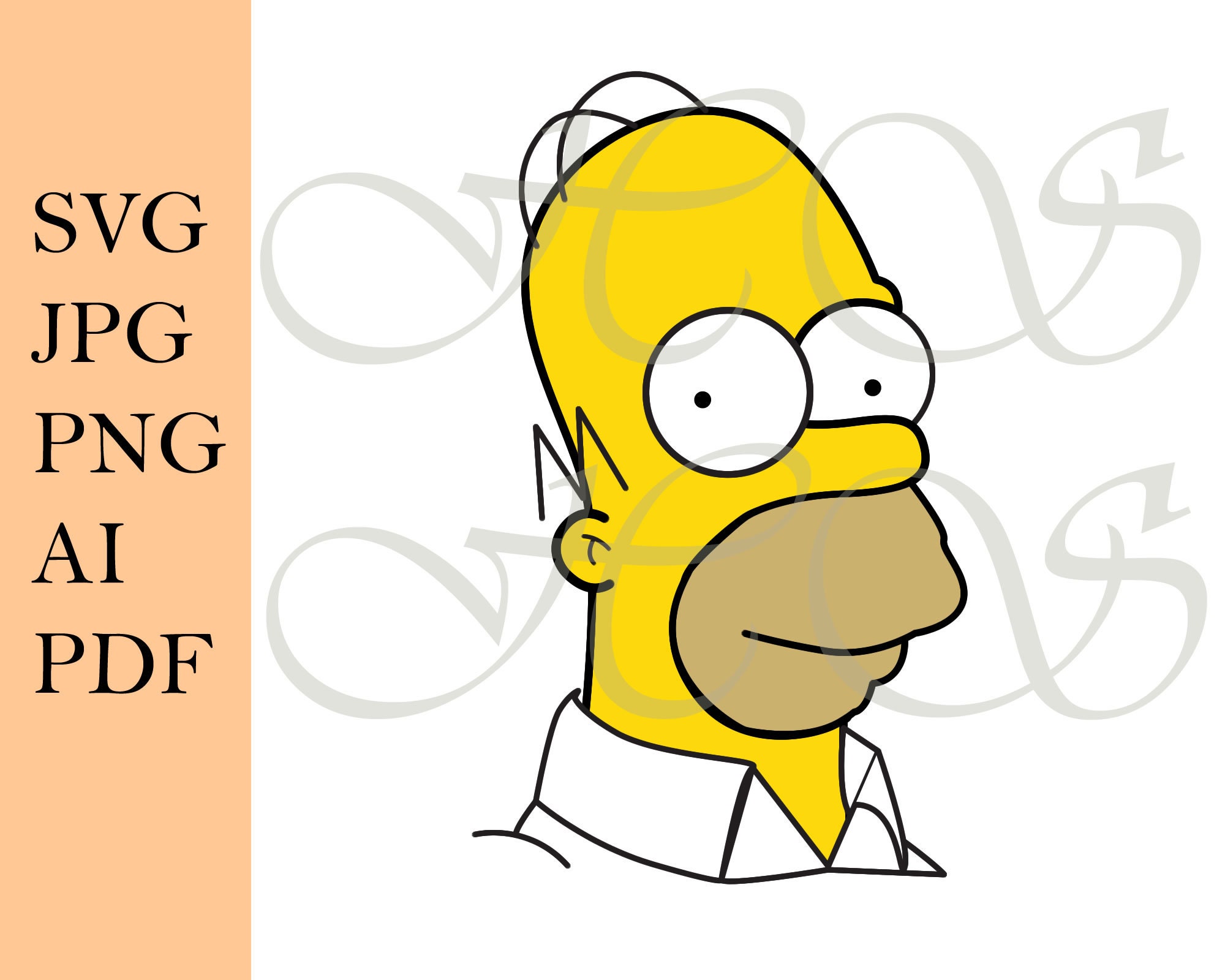Svg File Homer Simpson Png Pdf Ai Svg Etsy