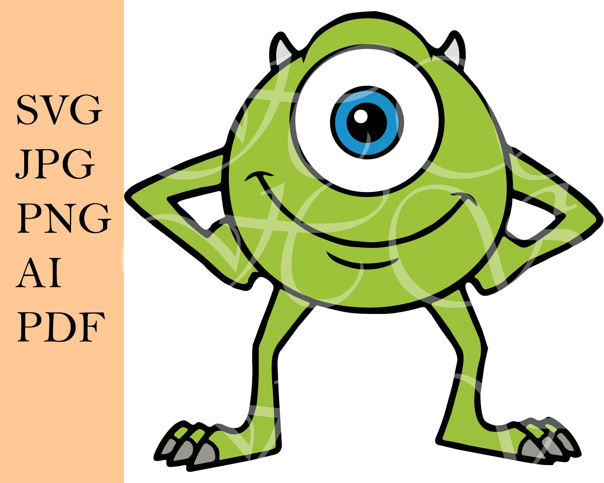 SVG File Monster, Layered, Green Monster, Mike, Vinyl, Cricut, Clipart ...