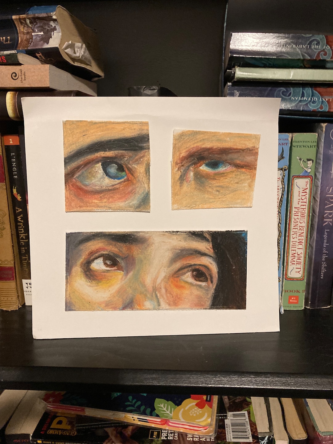 Sketches of Eyes From Renaissance Paintings Handdrawn Oil Pastels on ...